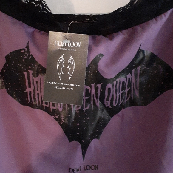 Demi Loon | Tops | Demi Loon Halloween Queen Purple And Black Lace To ...